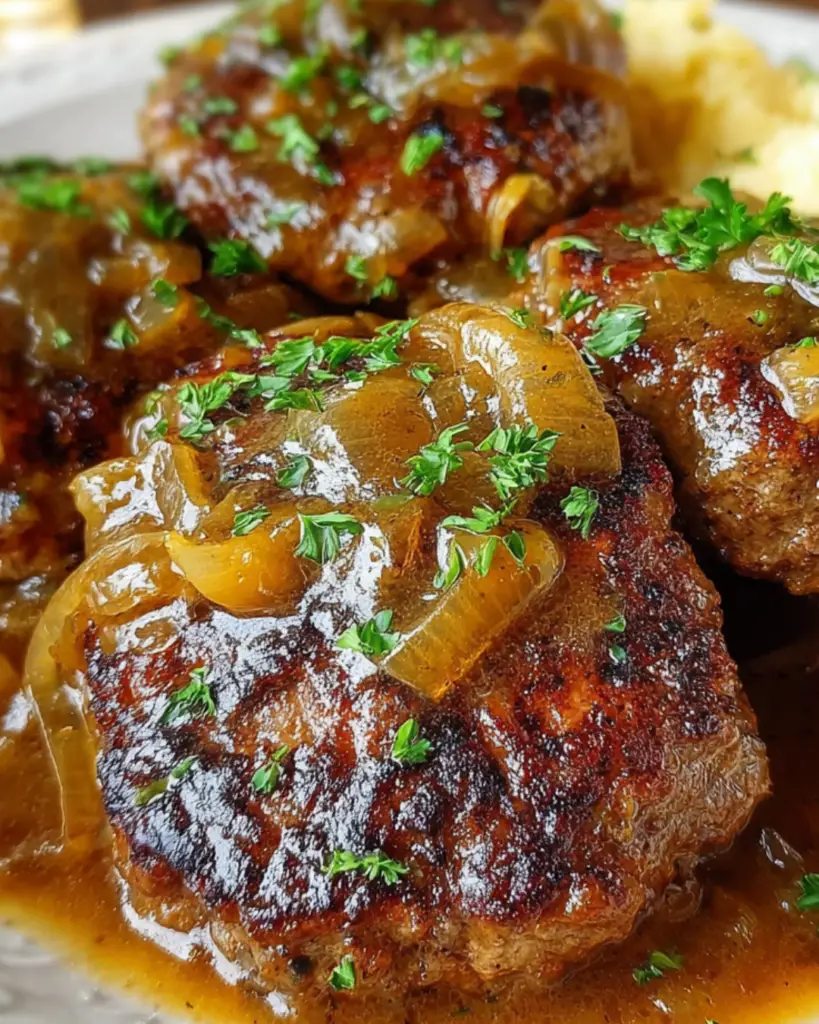 Beef Patties With Onion Gravy: A Hearty Recipe Delight! - Tasty Delice