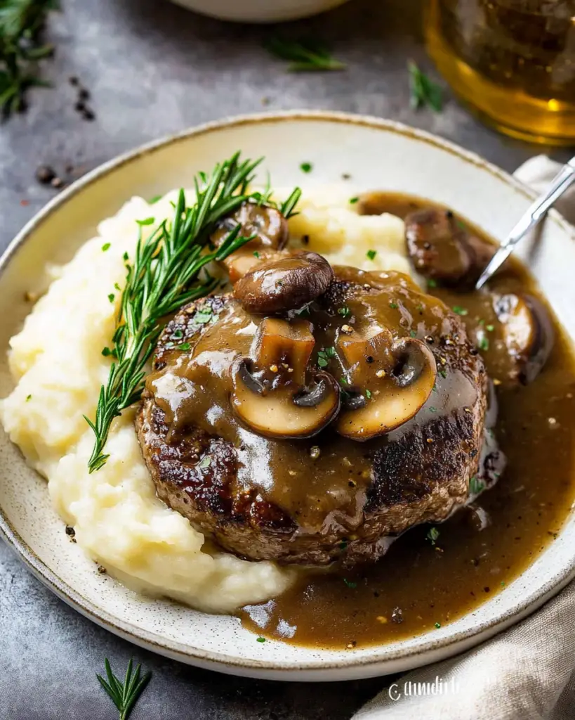 Savory Salisbury Steak with Mushroom Gravy made easy! - Tasty Delice