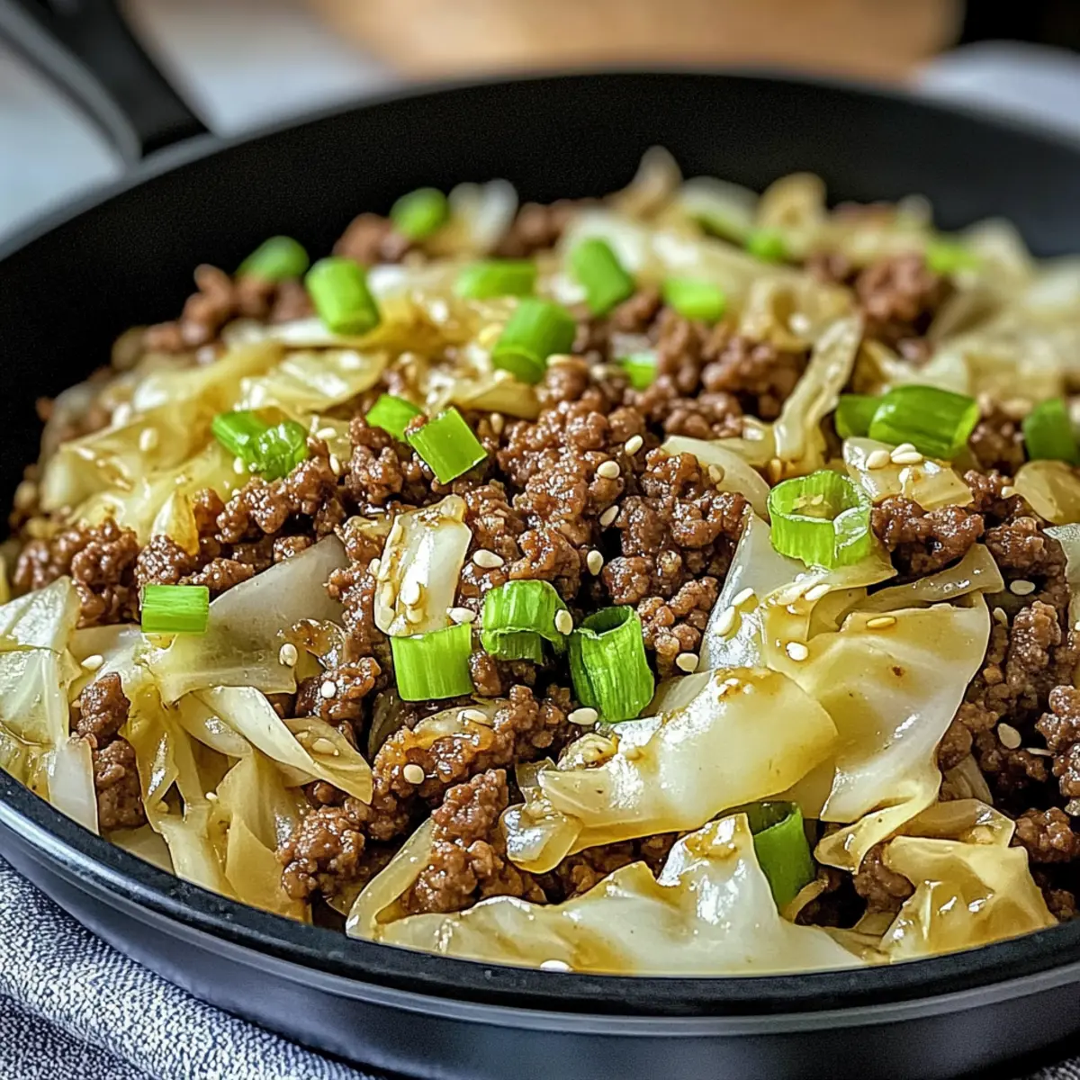 Easy Low-Carb Mongolian Ground Beef and Cabbage Delight