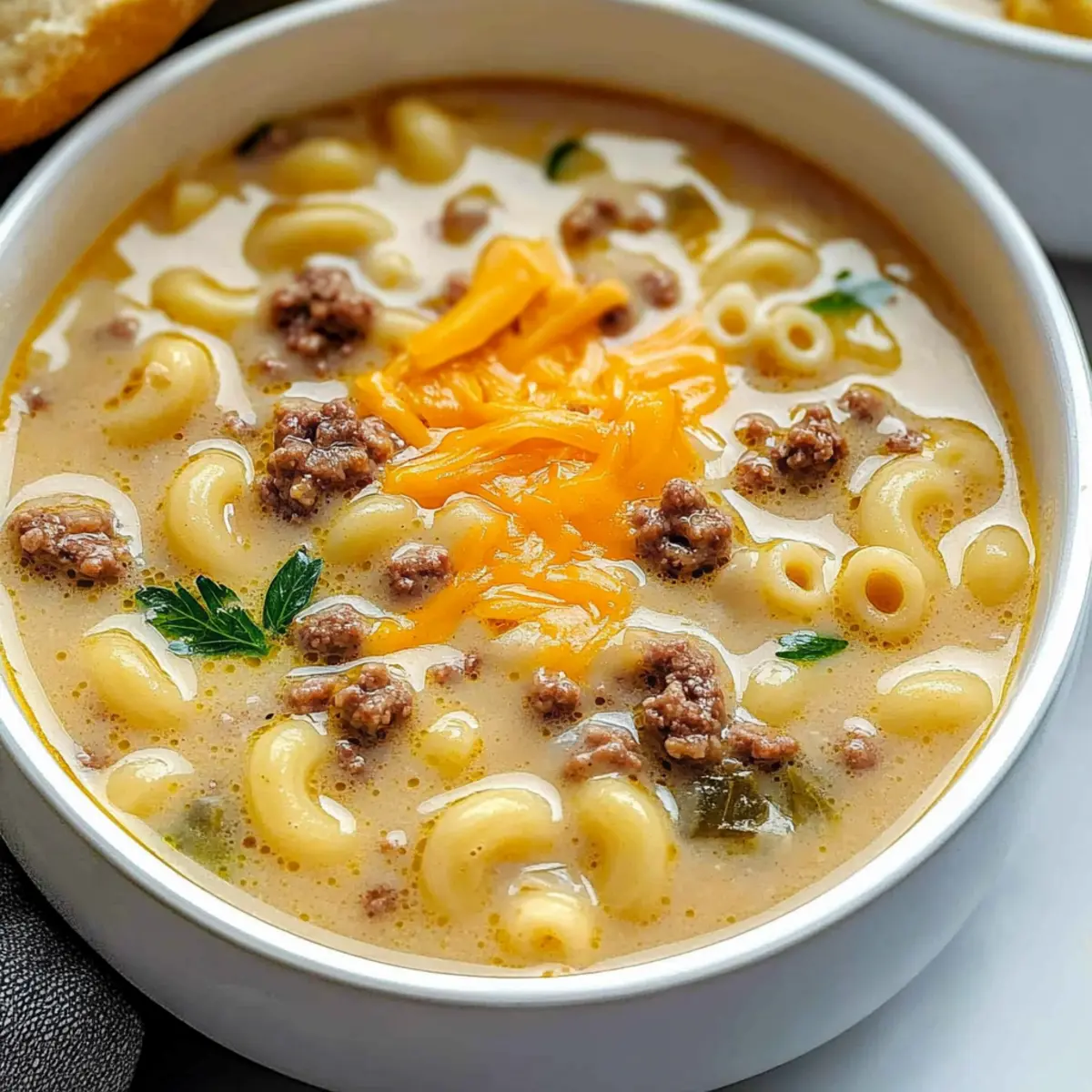 Ultimate Macaroni Cheeseburger Soup: Cozy Comfort in Every Bowl