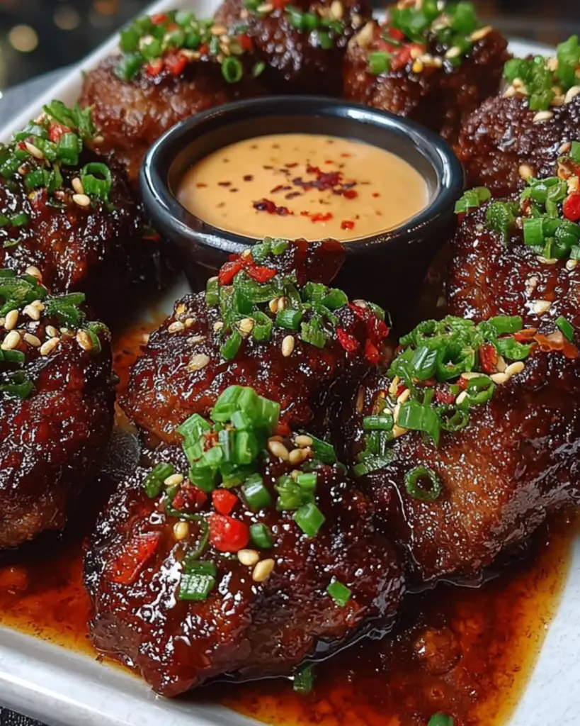 Spicy Korean Beef Bites with Gochujang Dipping Sauce Delights! - Tasty ...