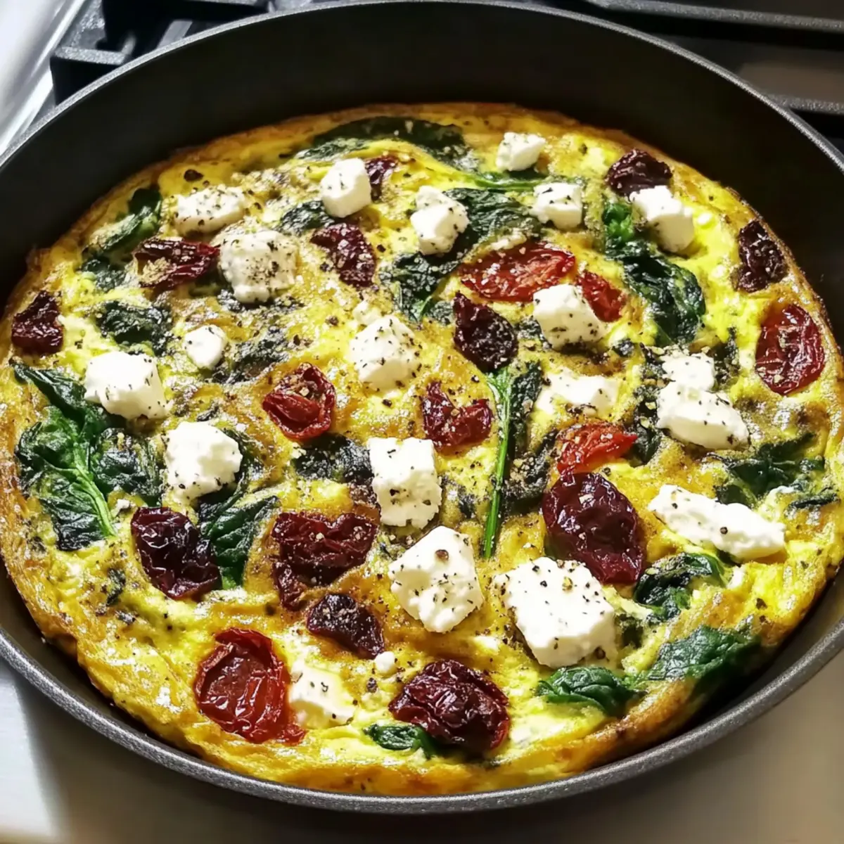 Mediterranean Frittata: Easy Oven-Baked Delicacy with Spinach