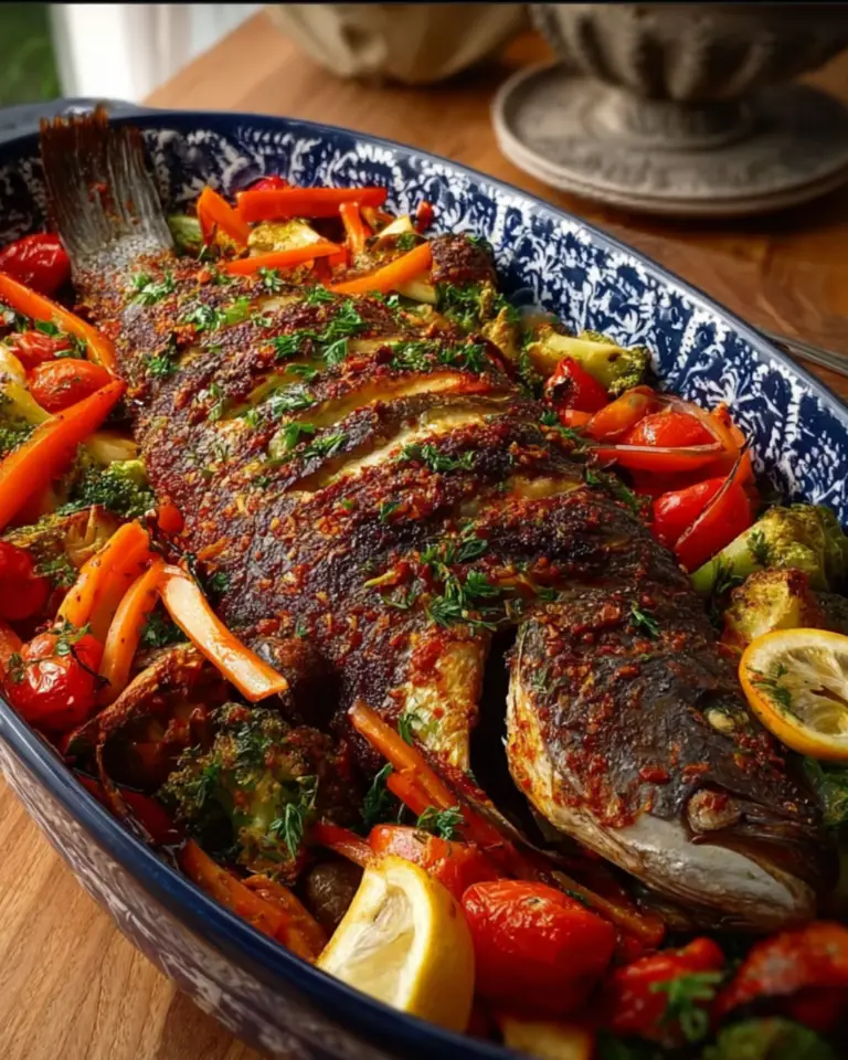 Roasted Whole Fish with Mixed Vegetables: A Delightful Recipe! - Tasty ...