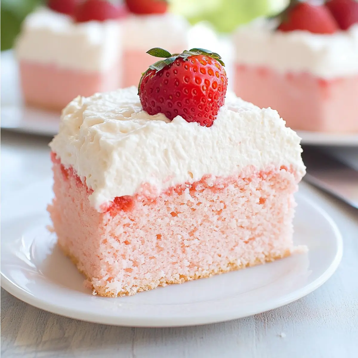 Easy 3 Ingredient No Bake Strawberry Cloud Cake - Deliciously Light