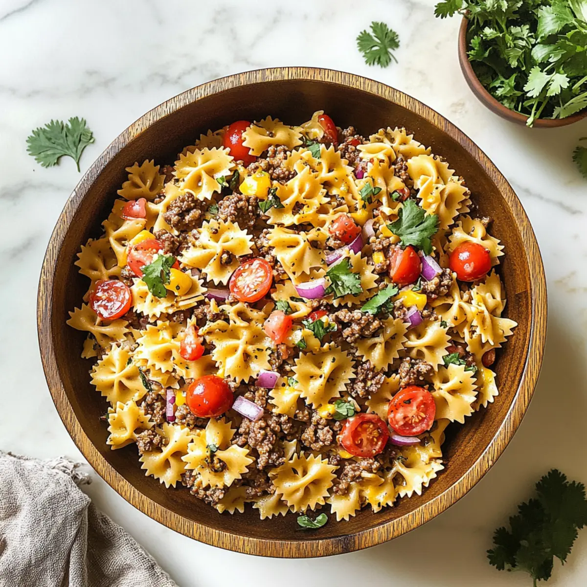 Irresistible Corn Pasta Salad with Bacon and Creamy Pesto Dressing