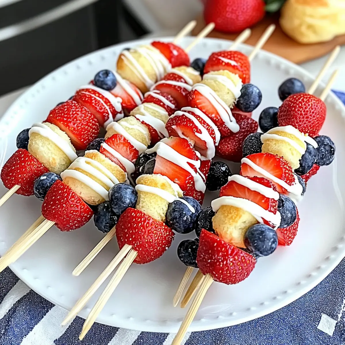 Delicious Red, White and Blue Fruit Kabobs: A Festive Treat