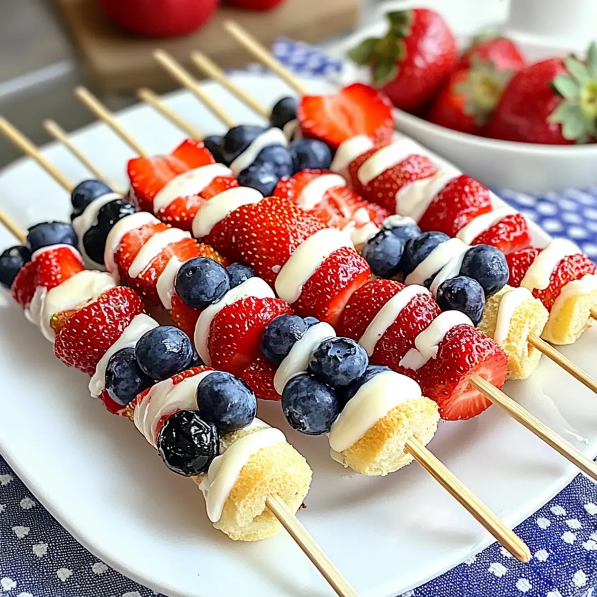 Delicious Red, White and Blue Fruit Kabobs: A Festive Treat
