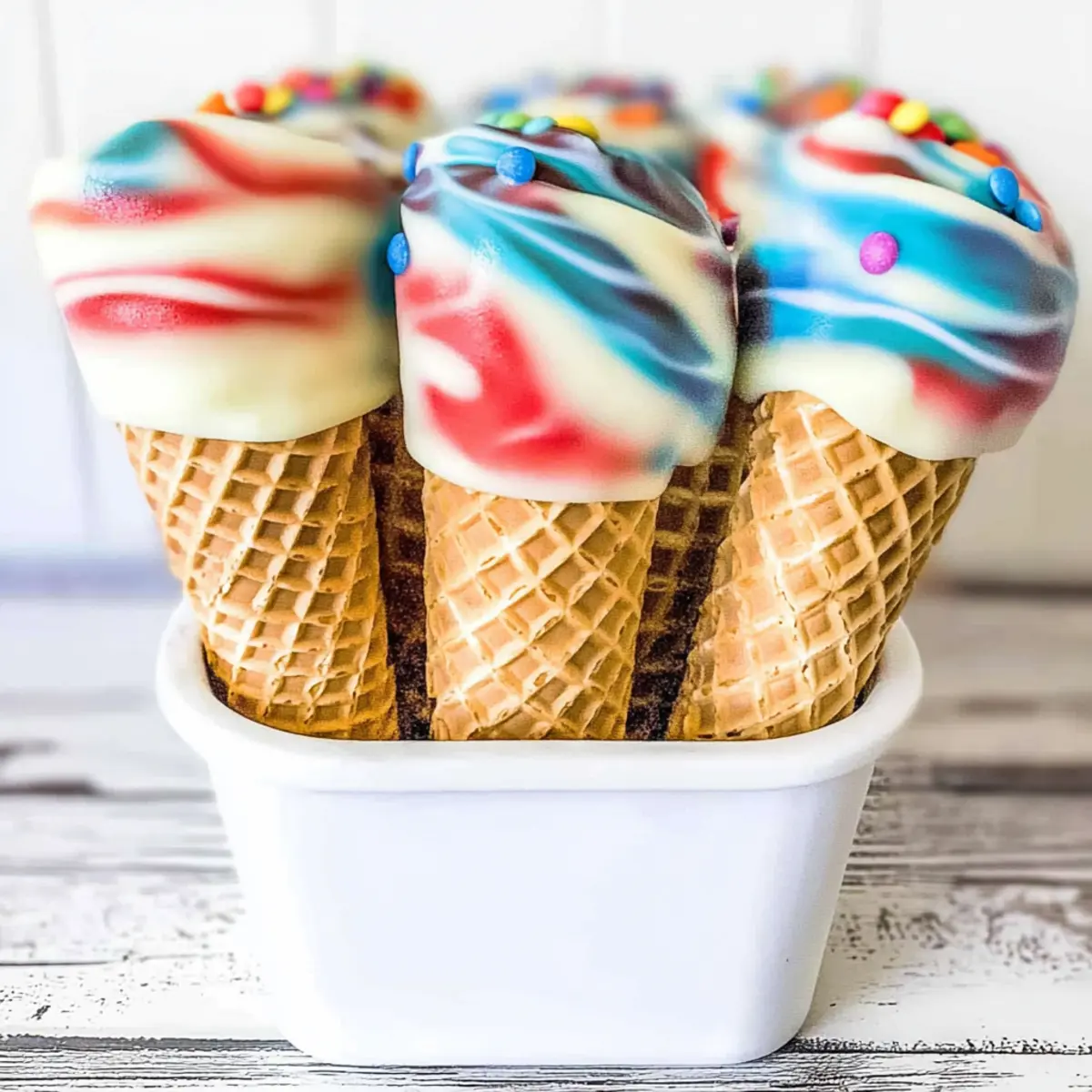 Irresistible Dipped Sugar Cones – A Colorful Summer Treat!
