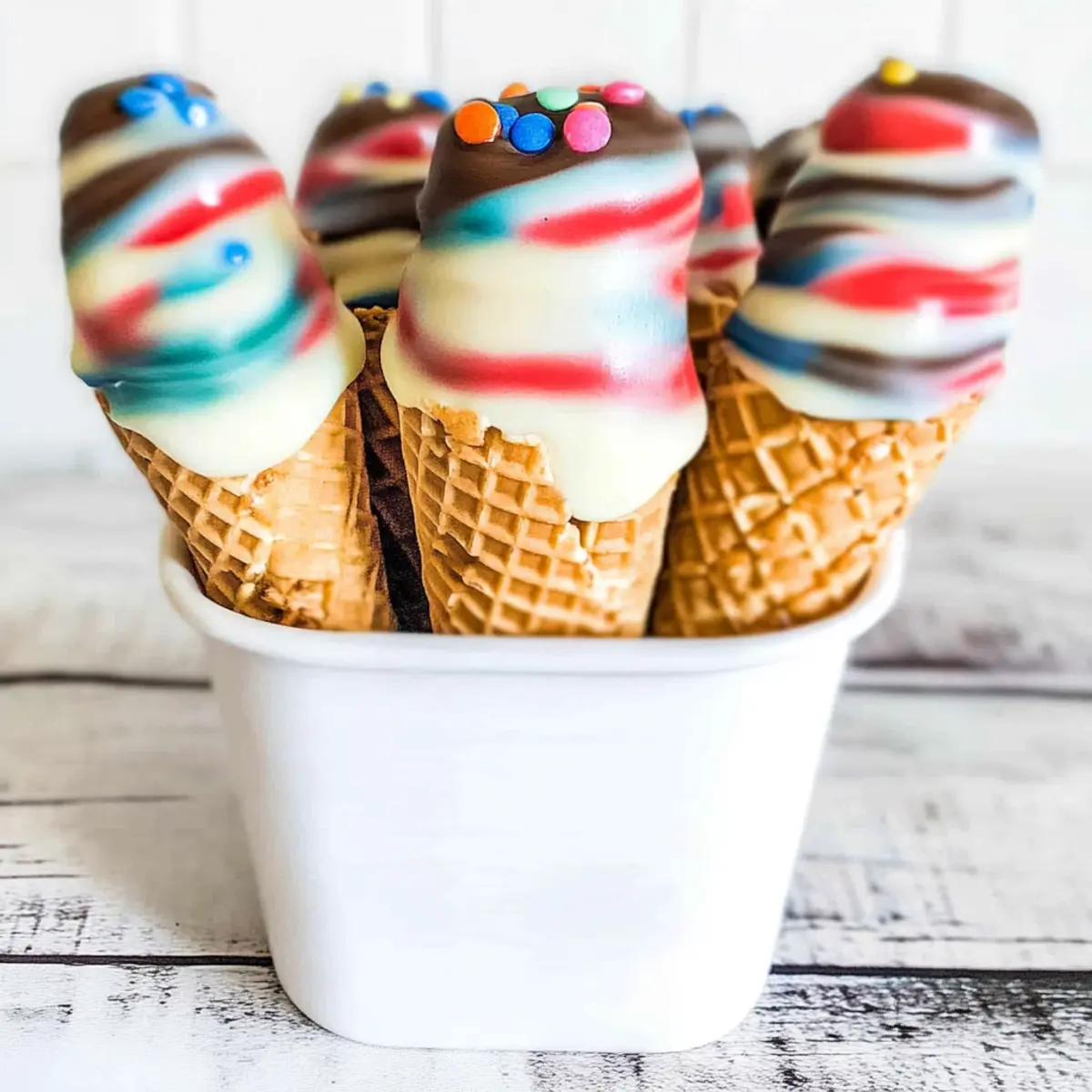 Irresistible Dipped Sugar Cones – A Colorful Summer Treat!