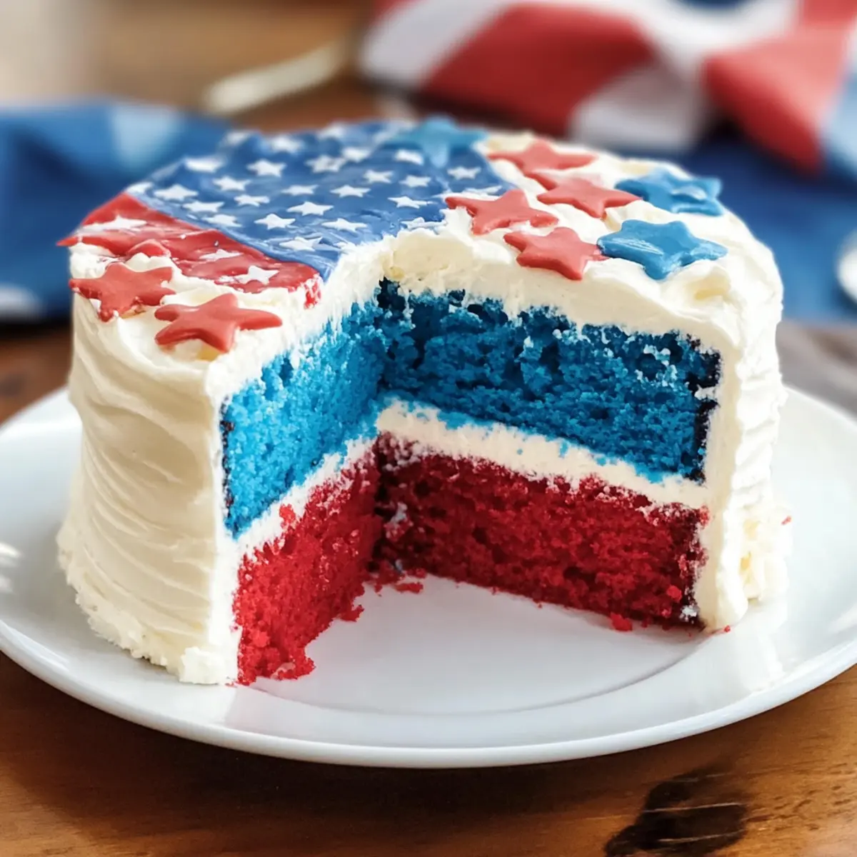 Easy Red, White and Blue Layered Flag Cake Recipe