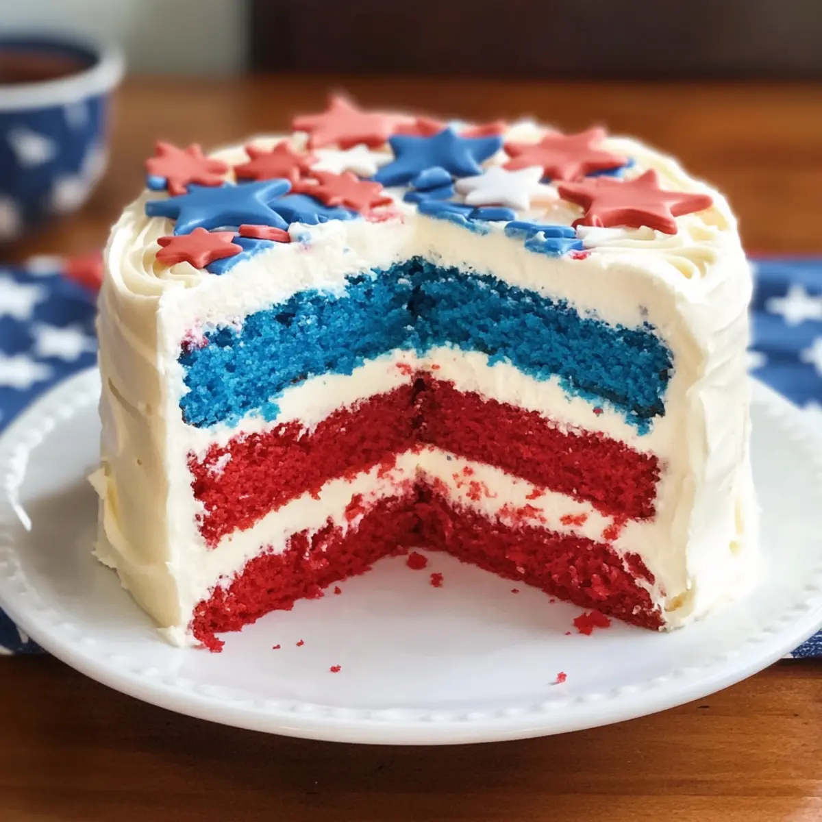 Easy Red, White and Blue Layered Flag Cake Recipe