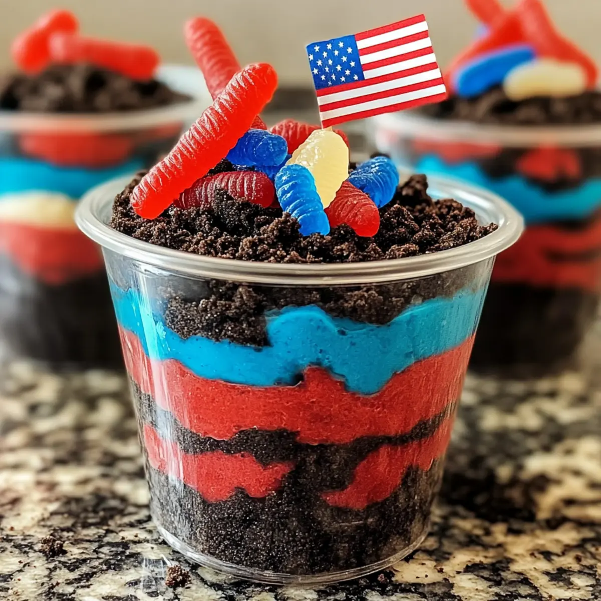 Irresistible Red, White and Blue Dirt Cups: A Festive Treat
