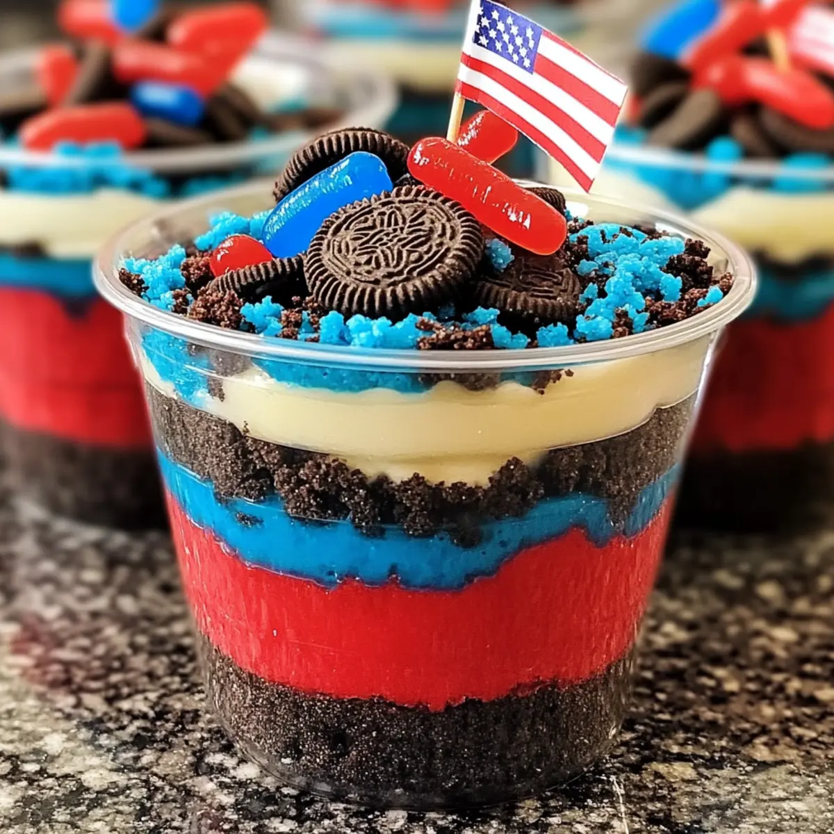 Irresistible Red, White and Blue Dirt Cups: A Festive Treat